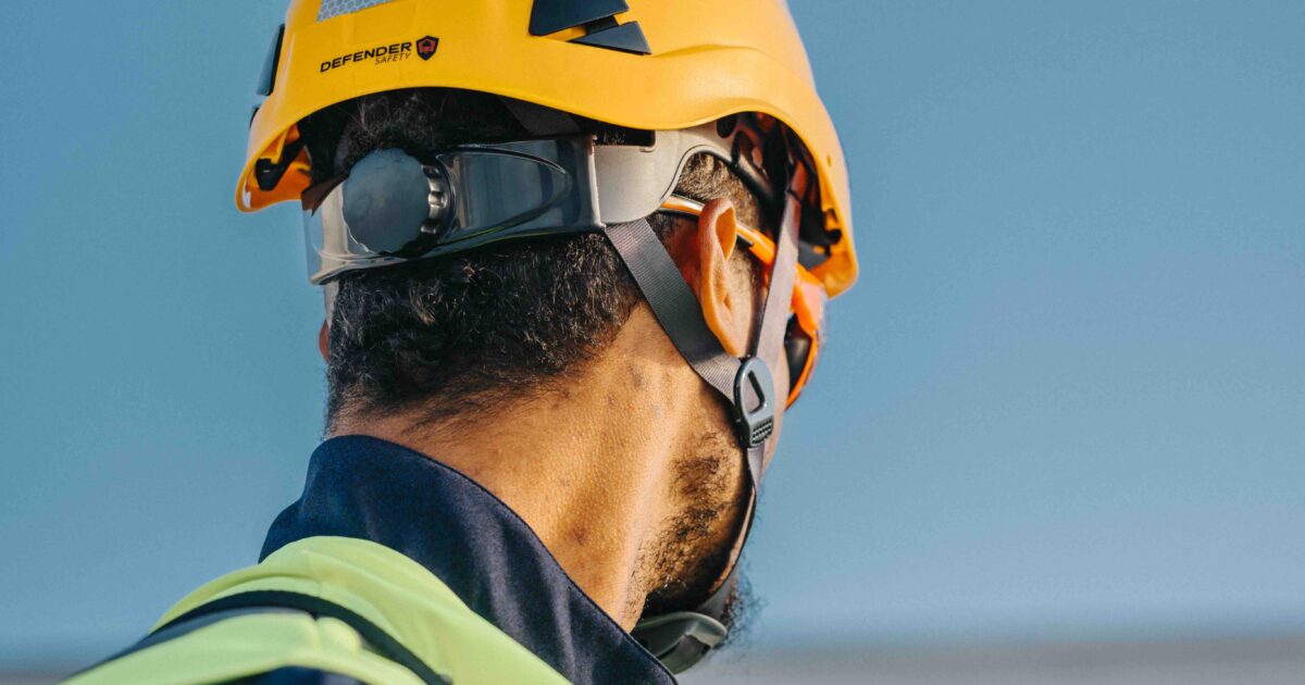 Customized Defender Safety helmets | Anthem Branding