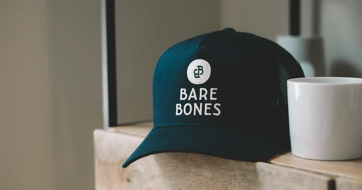 Custom trucker hat for Bare Bones Broth | Anthem Branding