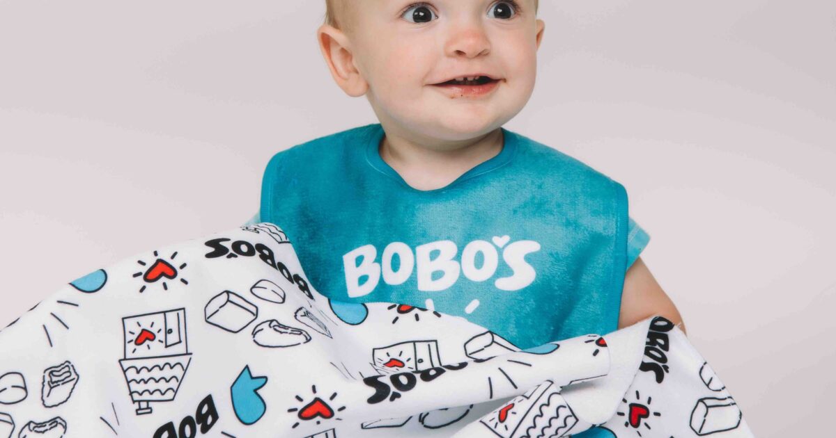 Custom baby bib and towel for Bobo's | Anthem Branding