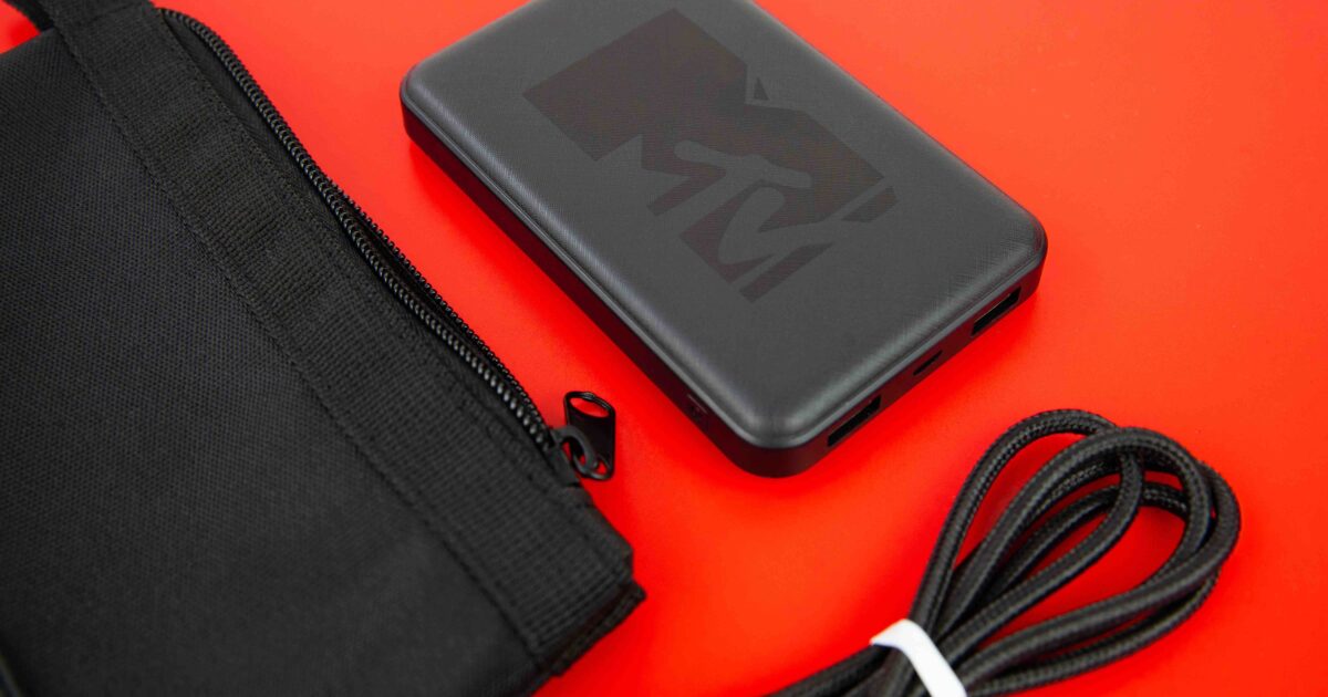 Custom phone charger and cable pouch for MTV | Anthem Branding
