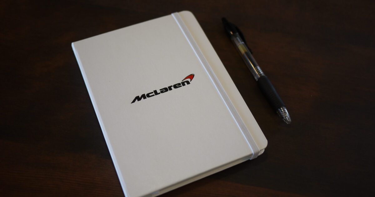 Custom phone notebook for Mclaren | Anthem Branding